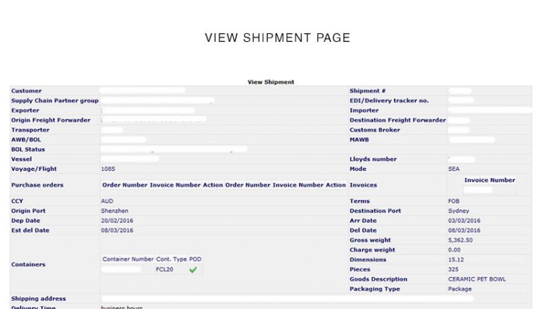 View Shipments Global Product Supply Management