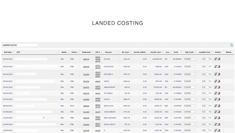 landed-costing - Global Product Supply Management