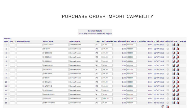 purchase-order-import-capability - Global Product Supply Management